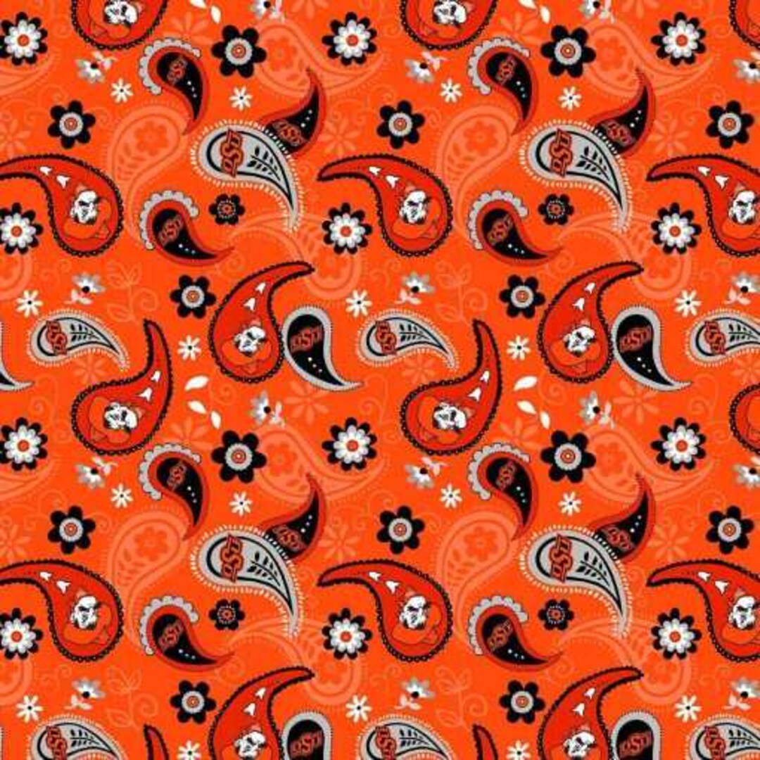 Fabric Sykel Enterprises Oklahoma State University Paisley by the ...