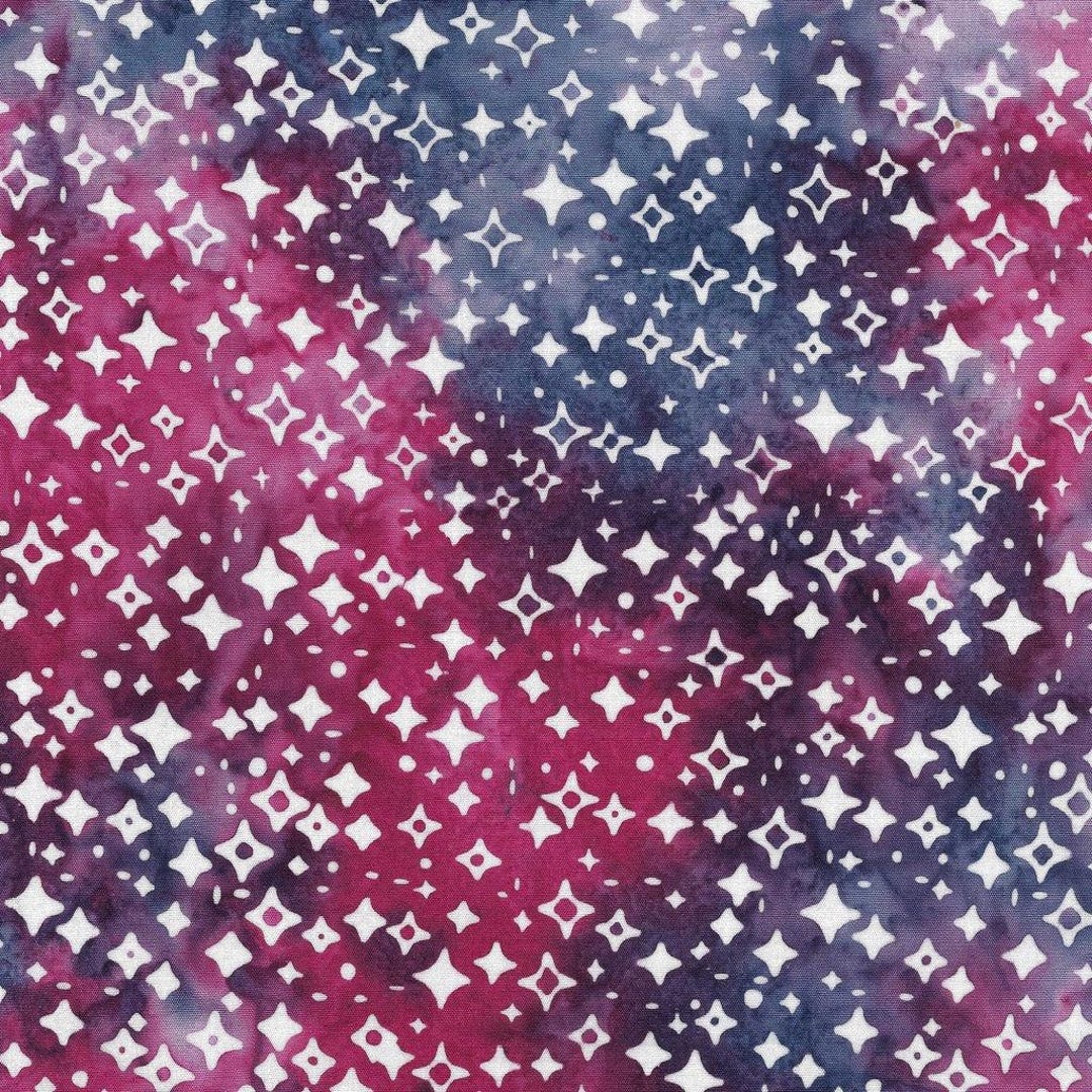 Fabric Lumin Red Blue Dusty Sparkles Jubilee Island Batiks by the ...