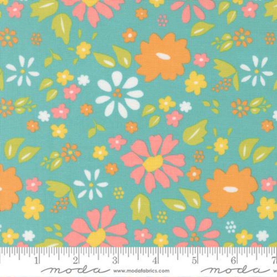 Fabric Moda Poolside Wildflower Delightfully Yours by the Quarter Yard ...