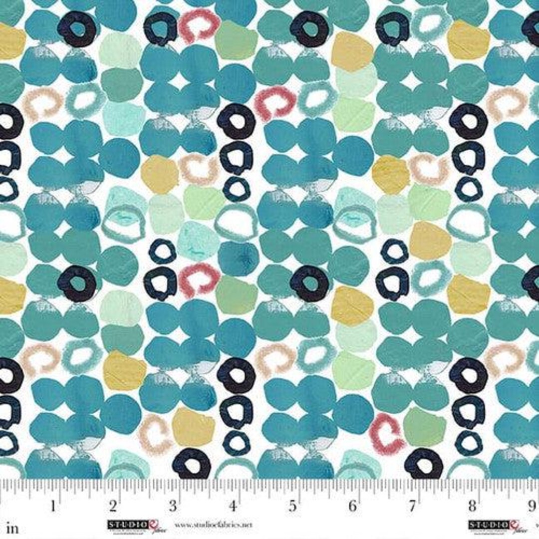 Fabric Studio E Jade Abstract Polka Dot Color Me Abstract by the ...