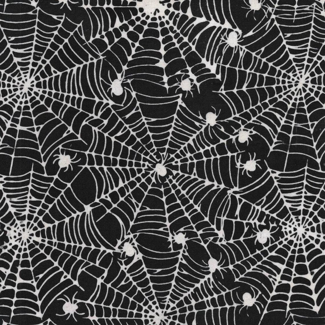 Fabric Lumin Black Spider Web Spooktacular Island Batiks by the Quarter ...