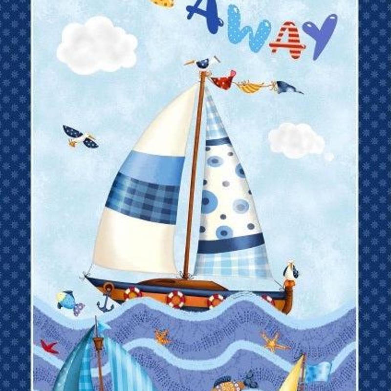 Sail Boat Panel Fabric - Etsy
