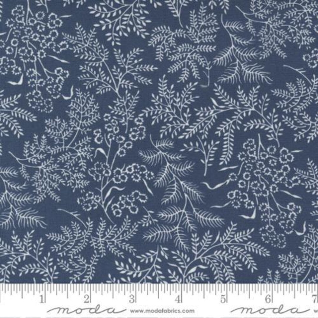 Fabric Moda Navy Sconset Landscape Nantucket Summer by the Quarter Yard ...