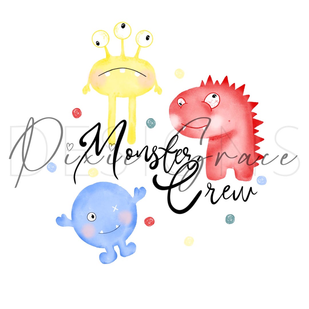 Monster PNG File, Heat Transfers, Sublimation, Clipart, Digital ...