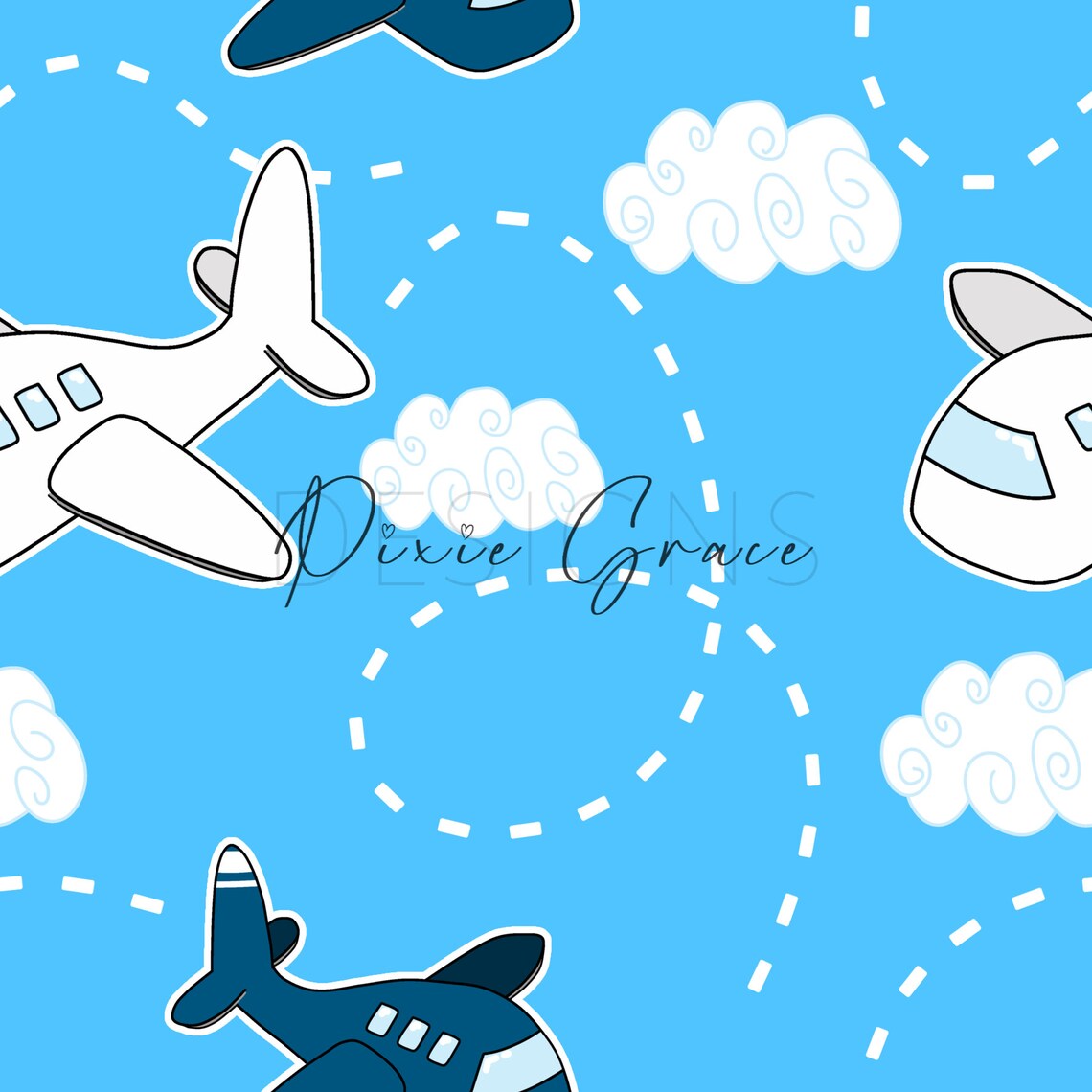 Plane Seamless Pattern, Fabric Design, Digital Download, Surface ...