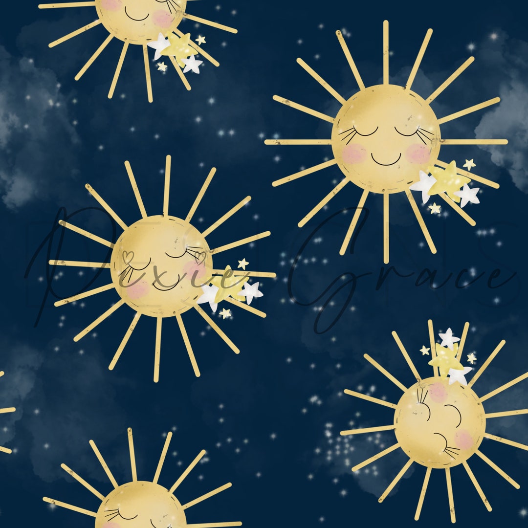 Sunshine Seamless Pattern, Fabric Design, Digital Download, Surface ...