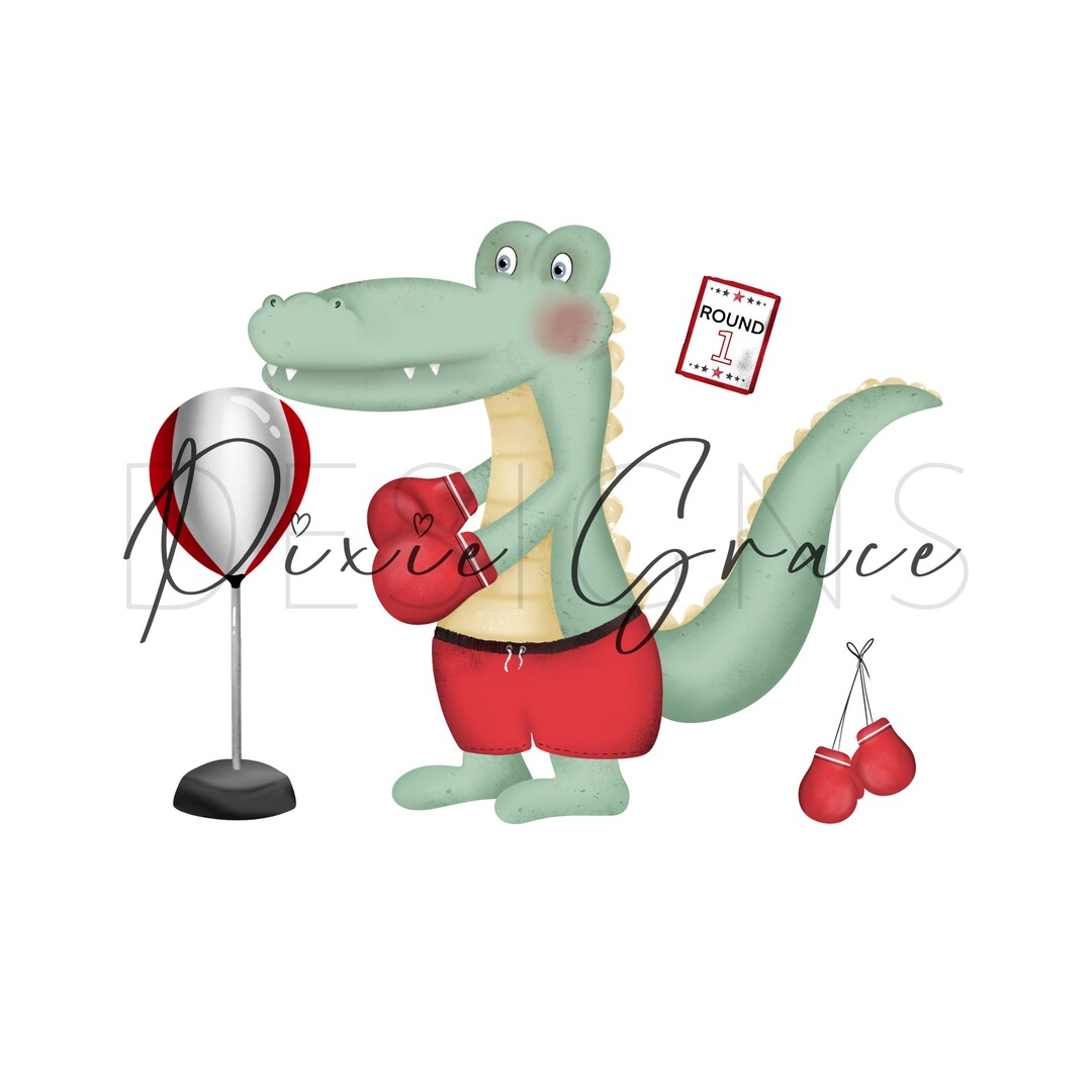 Boxing Crocodile PNG File, Heat Transfers, Sublimation, Clipart ...