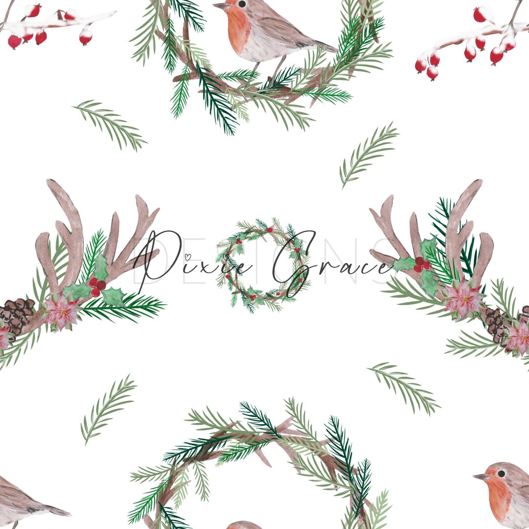 Robin Seamless Pattern, Fabric Design, Digital Download, Surface ...