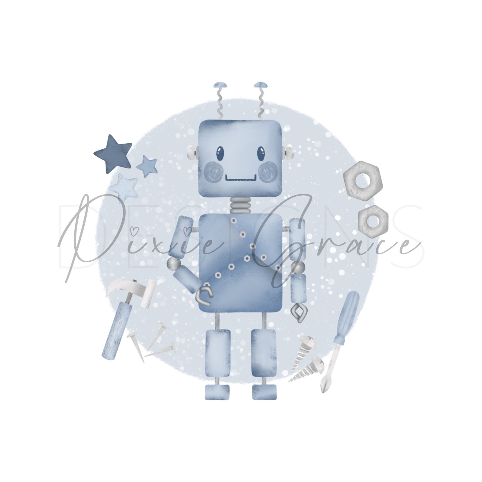 Robot PNG File, Heat Transfers, Sublimation, Clipart, Digital Download ...