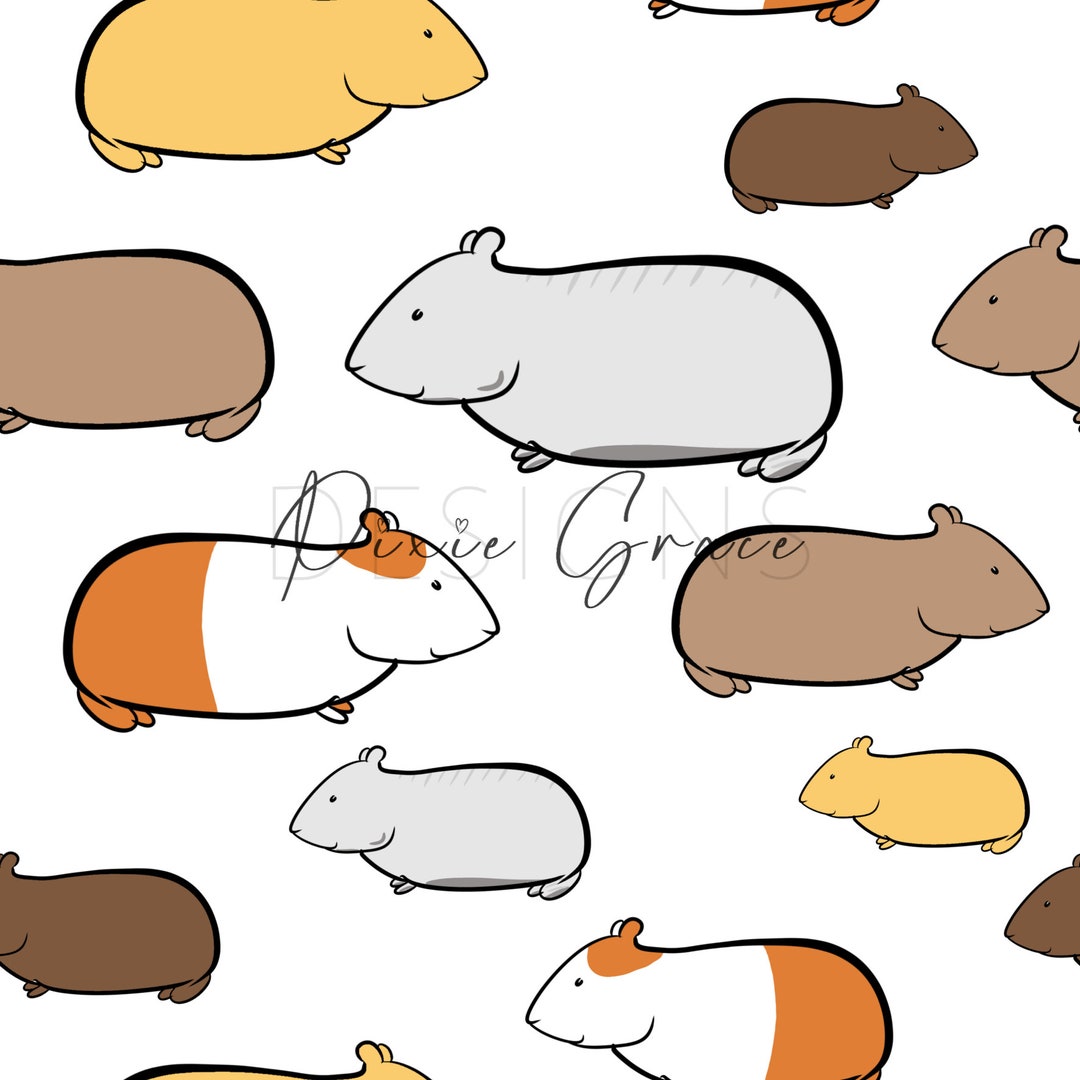 Guinea Pig Seamless Pattern, Fabric Design, Digital Download, Surface ...