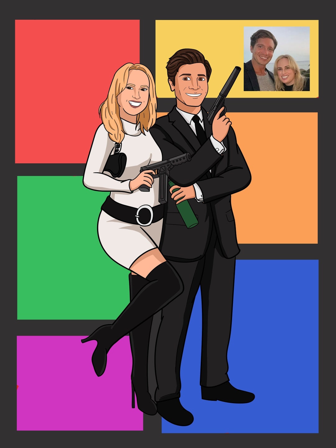 Custom Cartoon Portrait , Family Custom Portrait Cartoon, Digital ...