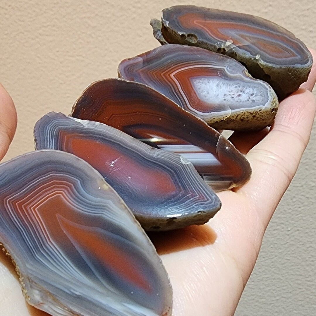 Australian Red Banded Agate Half Nodule Half Polished Australian ...