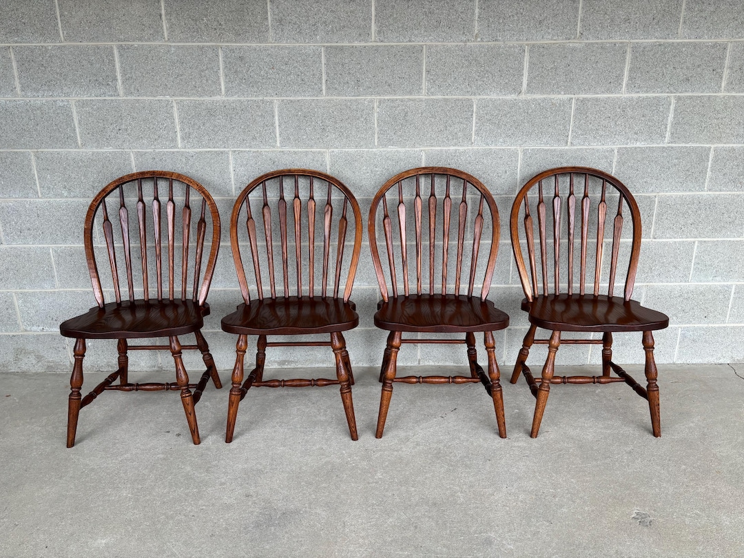 Tom Seely Set of 4 Hoop Back Oak Side Chairs (shipping is Not Free or 1 ...