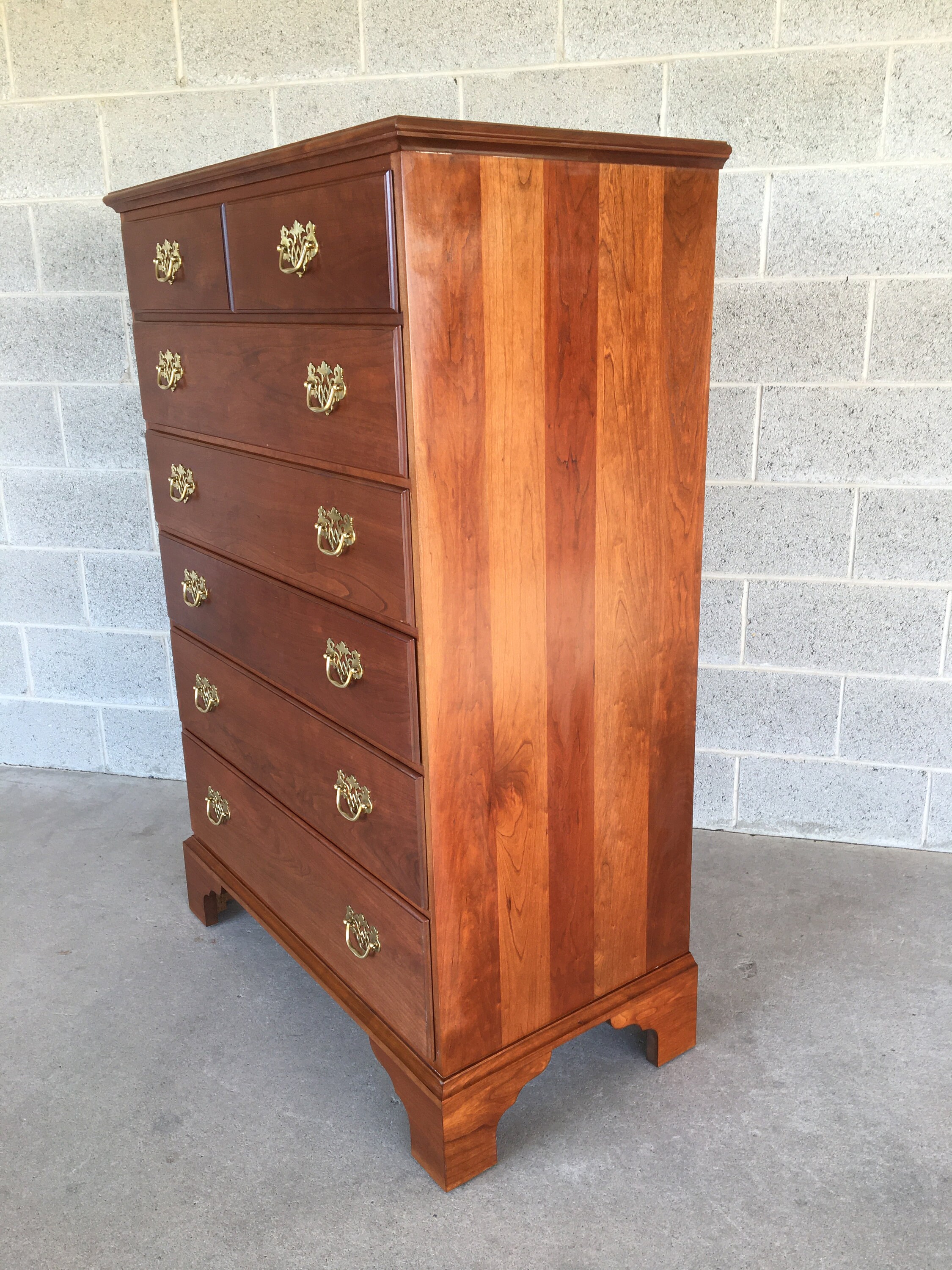 Stickley Cherry 6 Drawer Chippendale Style Bracket Foot Chest of ...