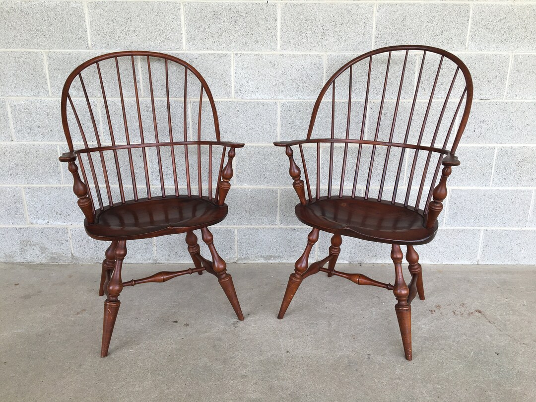 D.R. Dimes 1007 Bow Back Olde Amber Arm Chairs - A Pair (shipping is ...