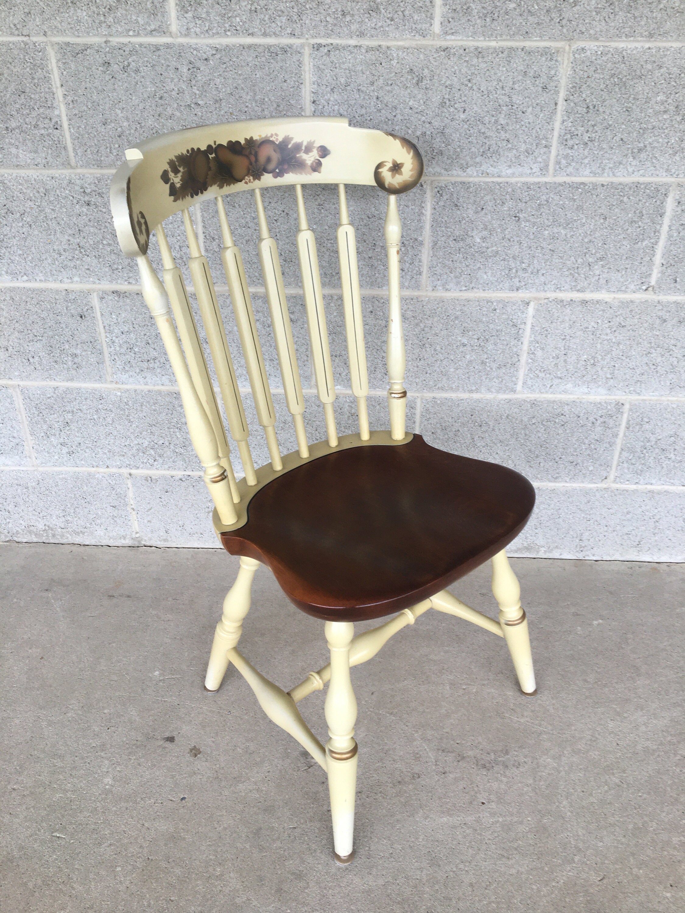 L. Hitchcock Set of 3 Ivory Slat Back Maple Side Chairs shipping is NOT ...