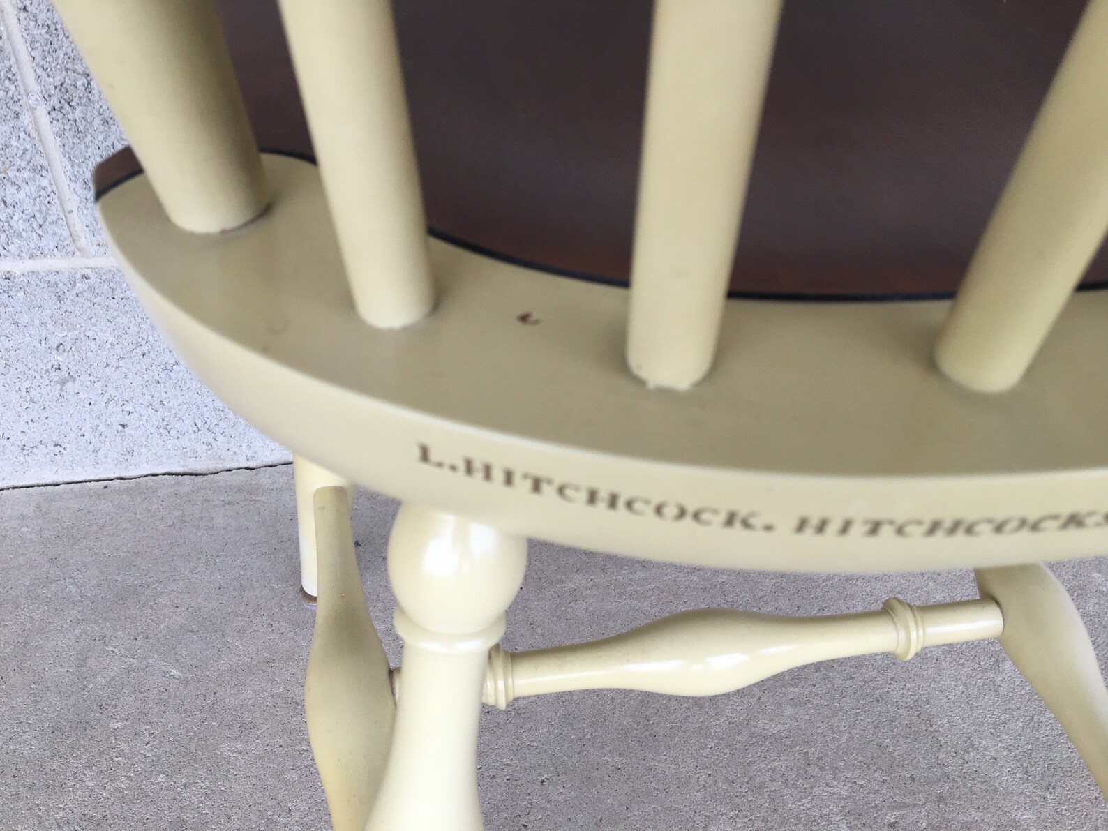 L. Hitchcock Set of 3 Ivory Slat Back Maple Side Chairs (shipping is ...