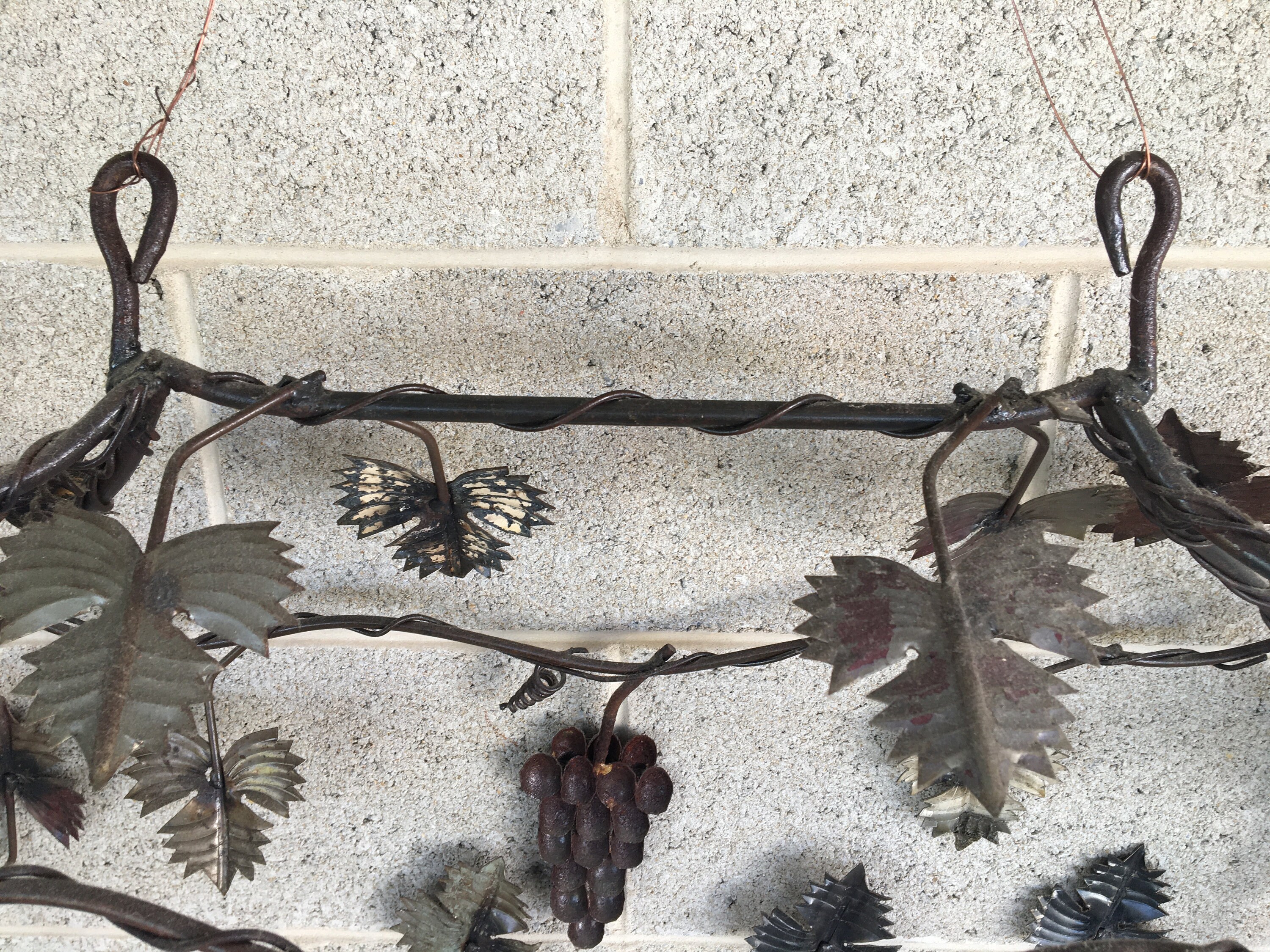 Vintage Wrought Iron Pot & Pan Hanging Rack - Etsy