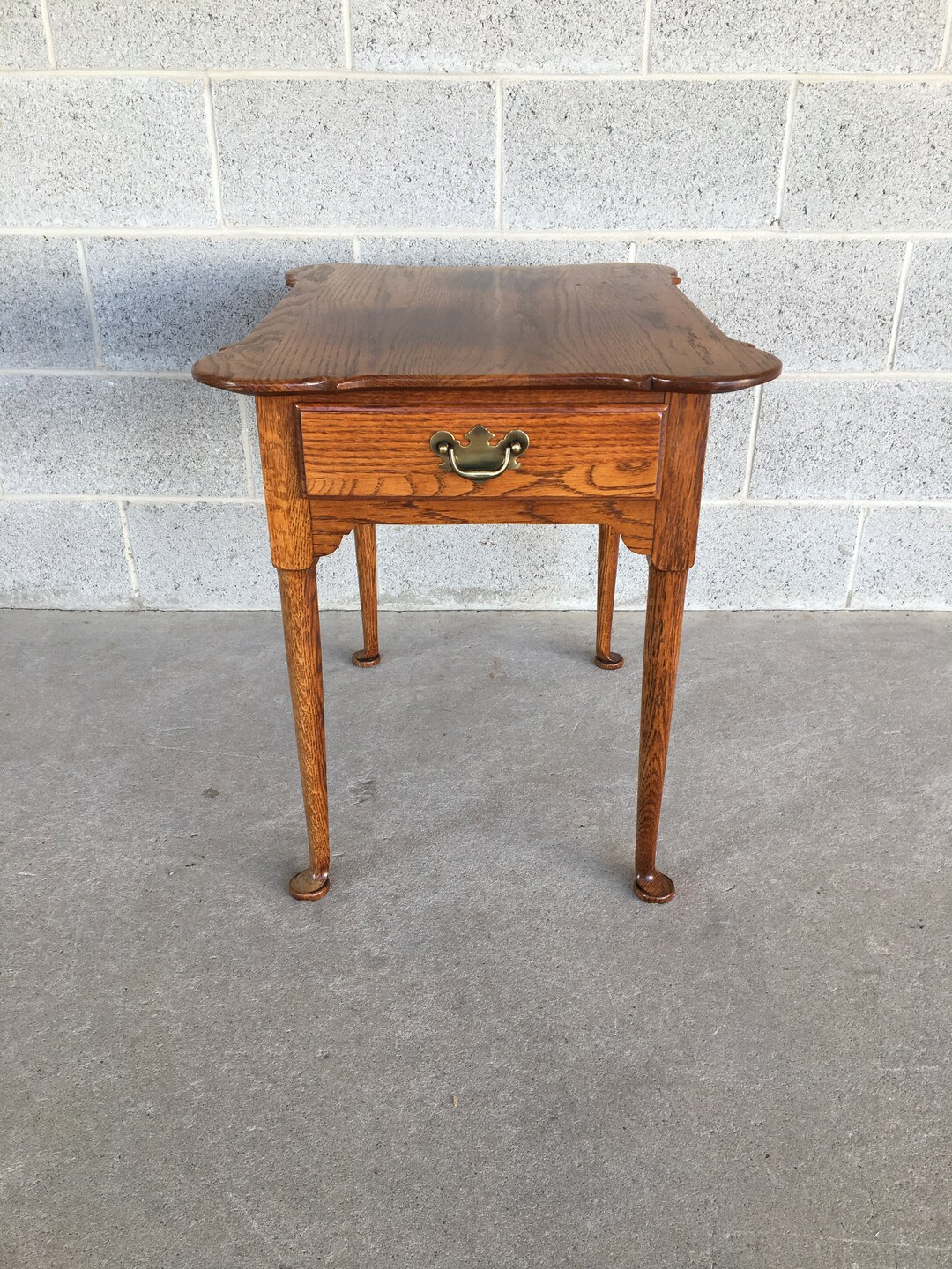 Vintage Porringer Top Single Drawer Oak Side Table shipping is NOT Free ...