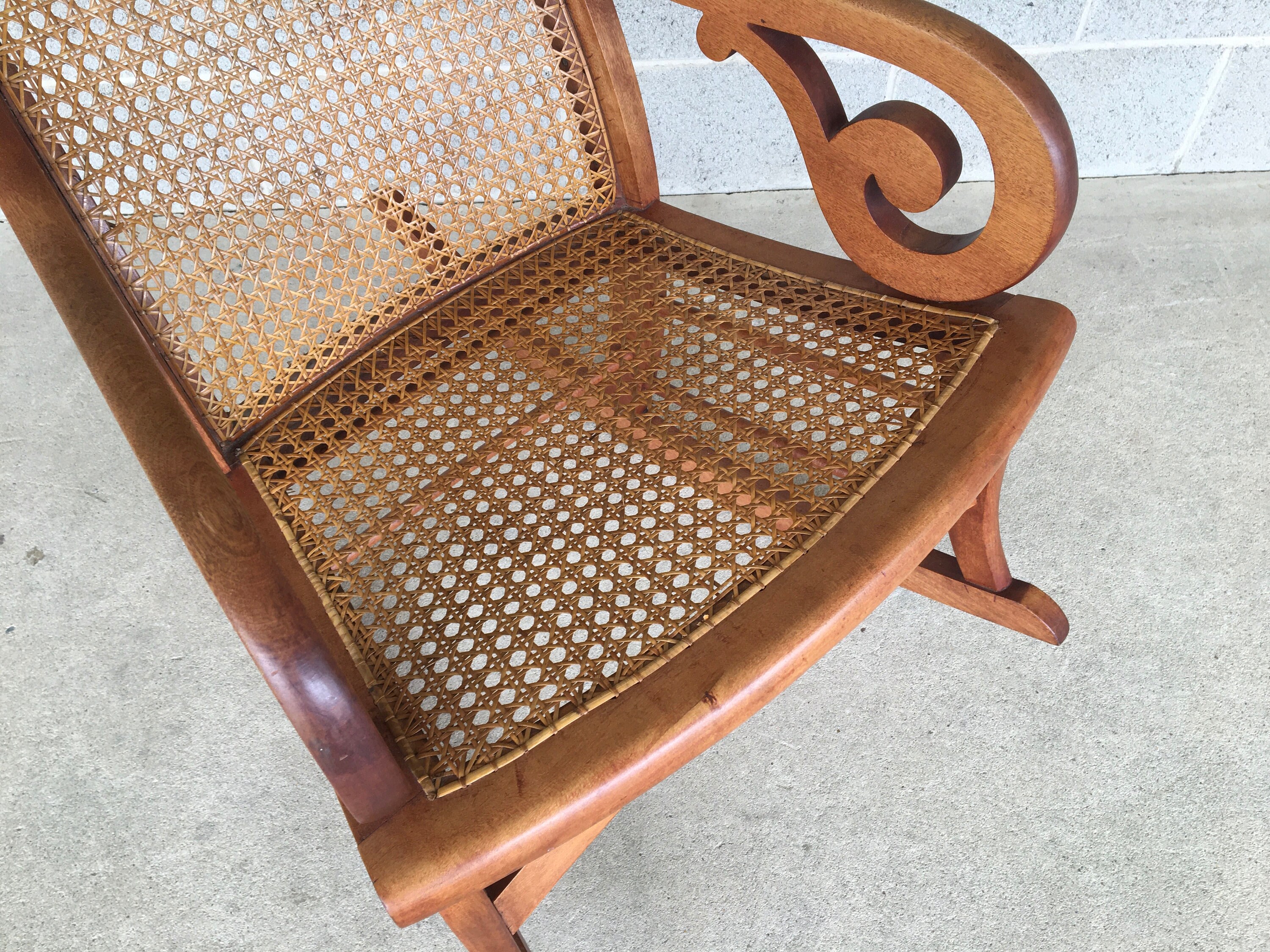 Antique Victorian Cain Burl Walnut Rocking Chair (shipping is NOT Free ...