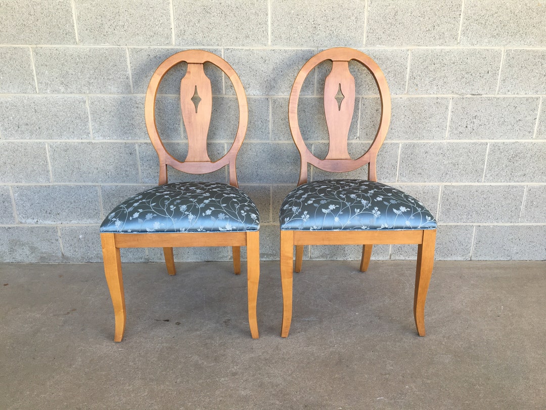 A-ethan Allen Pair of Country Colors Collection Hoop Back Side Chairs ...