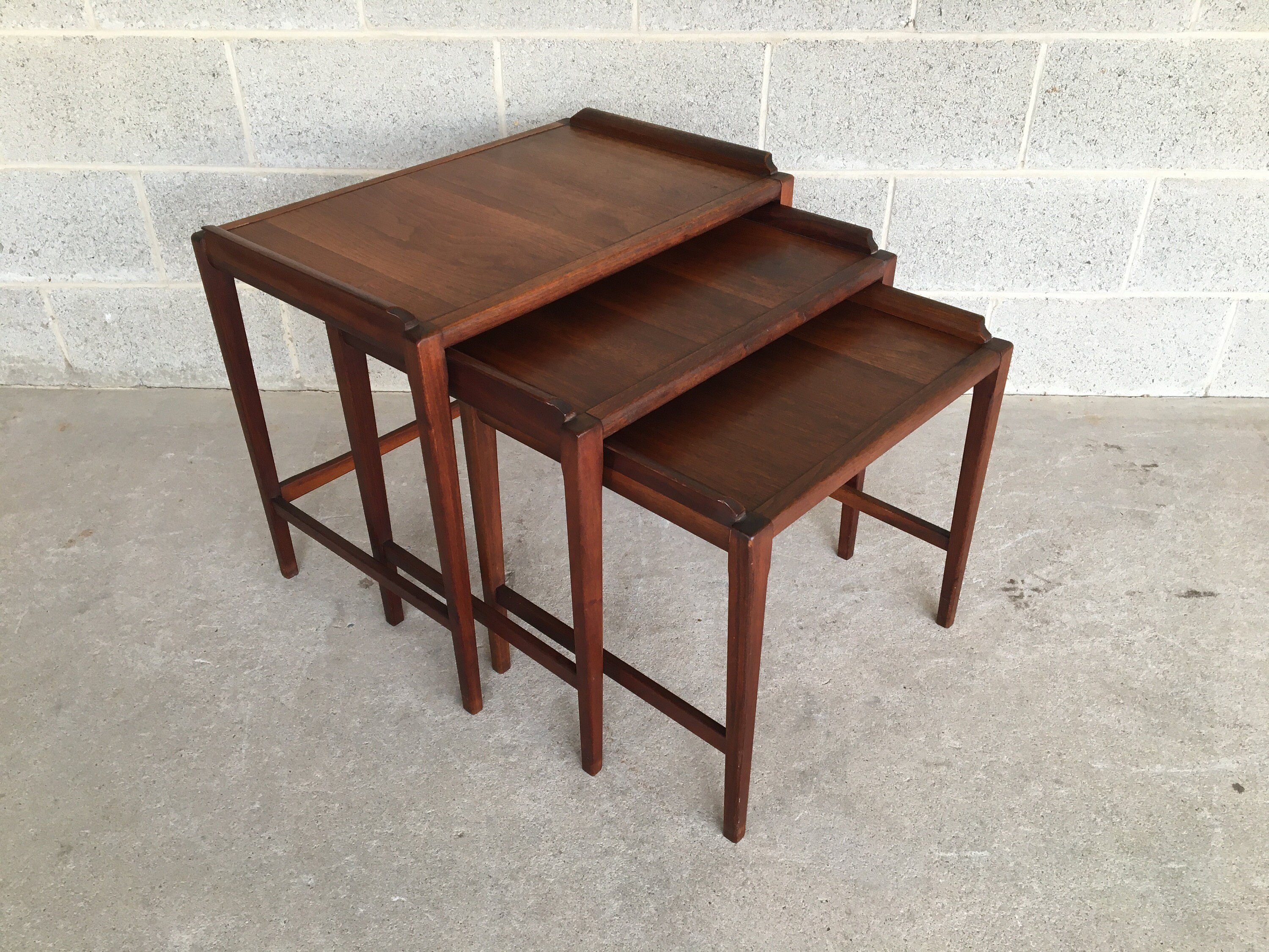 Vintage Mid Century Modern Solid Walnut Stack Tables shipping is NOT ...