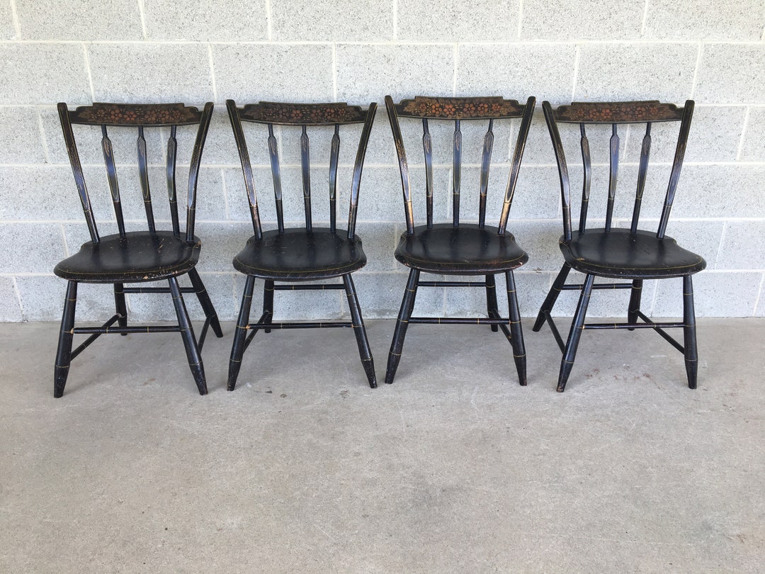 Antique Primitive Set of 4 Maple Arrow Back Side Chairs (shipping is ...