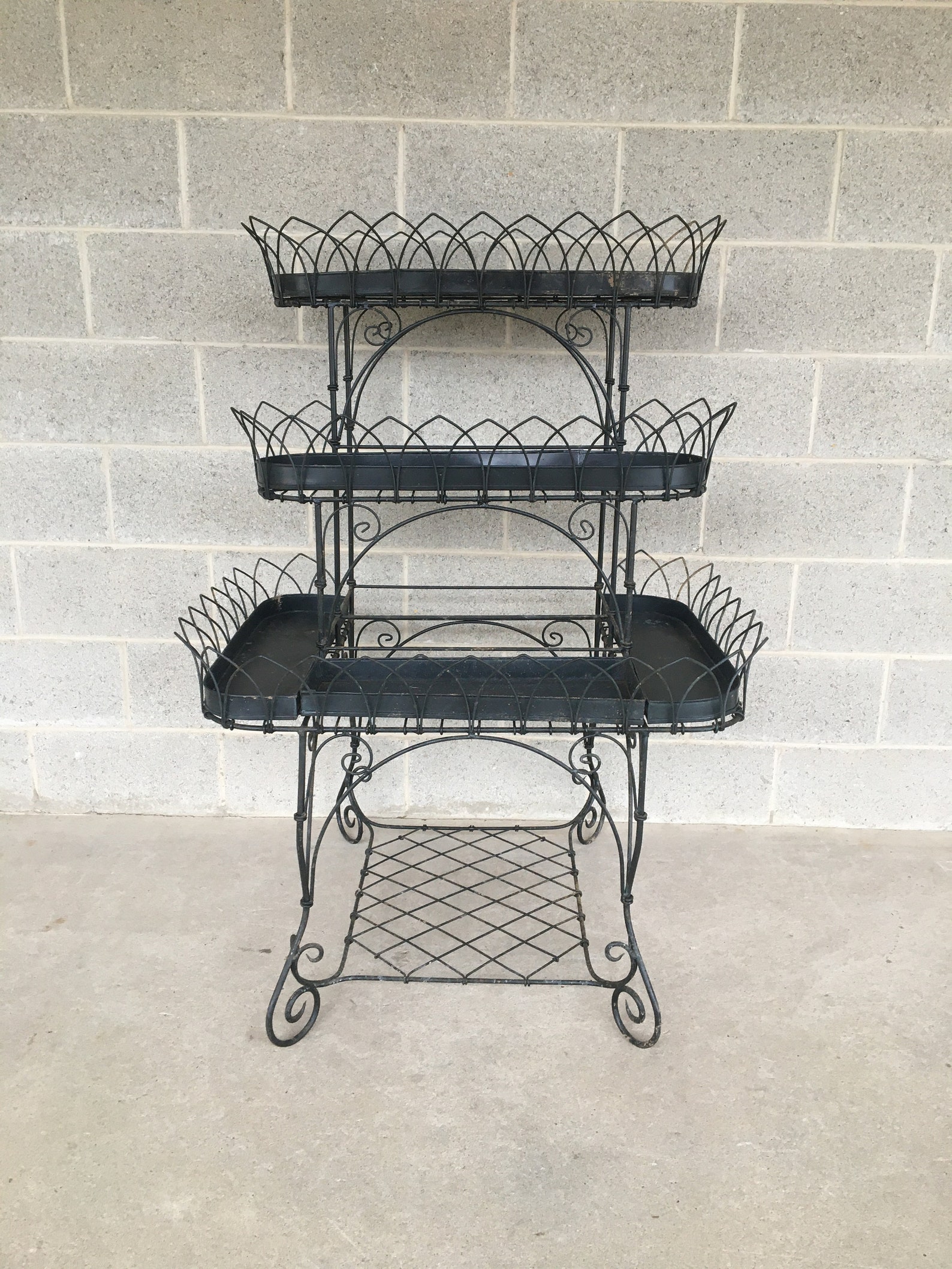 Vintage Wrought Iron 3 Tier Plant Stand - Etsy