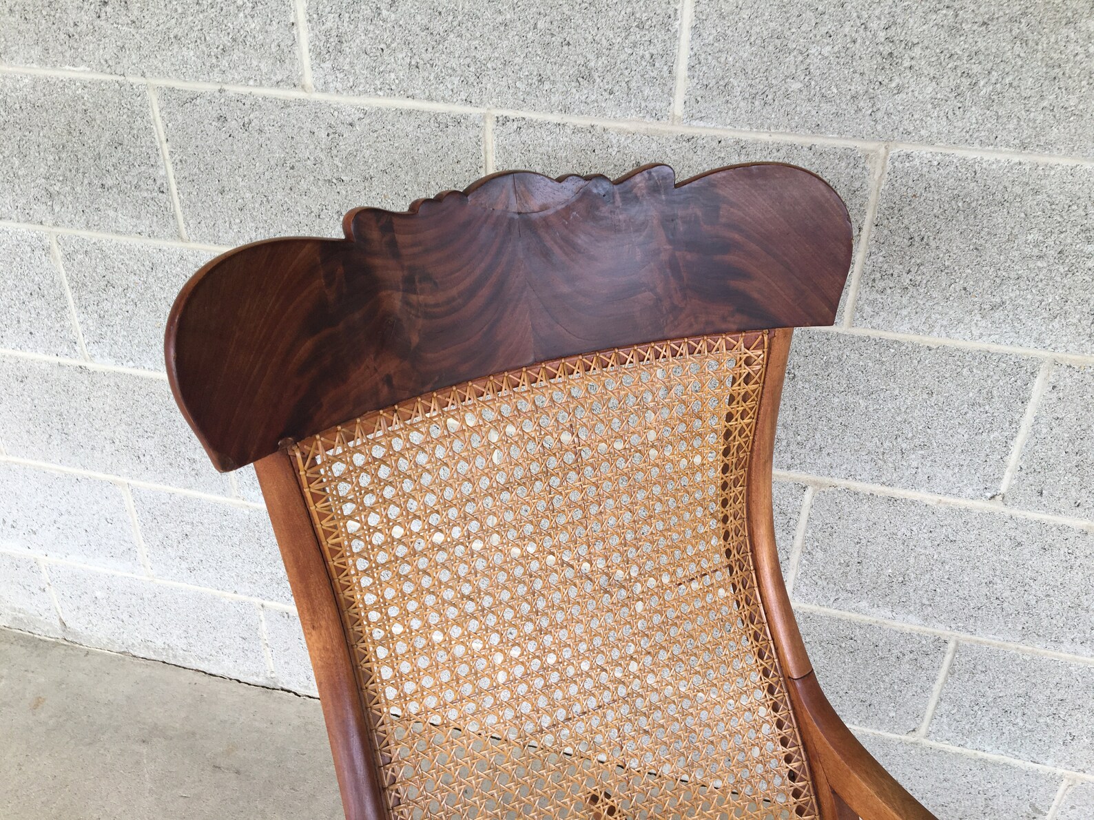 Antique Victorian Cain Burl Walnut Rocking Chair (shipping is NOT Free ...
