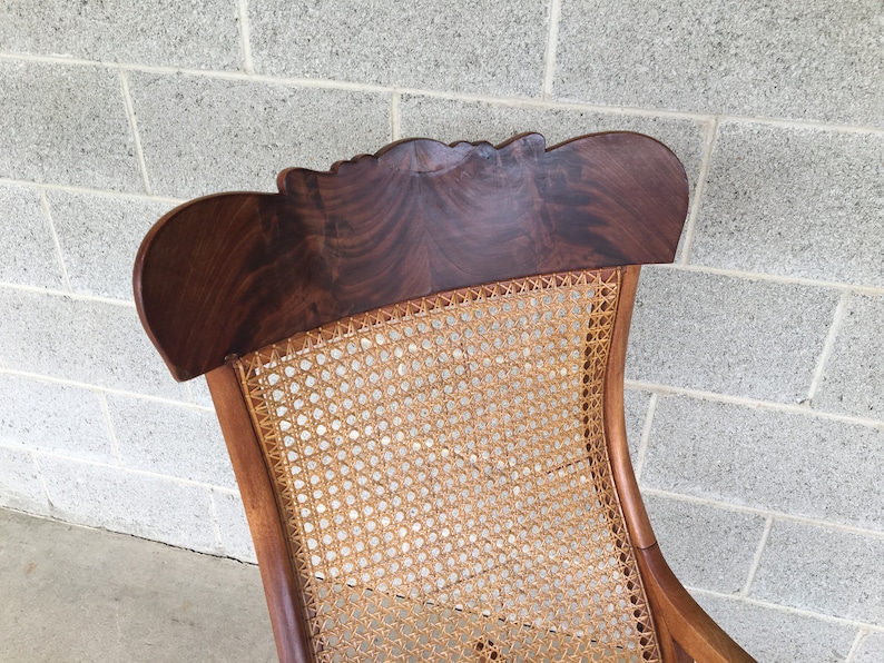 Antique Victorian Cain Burl Walnut Rocking Chair (shipping is NOT Free ...