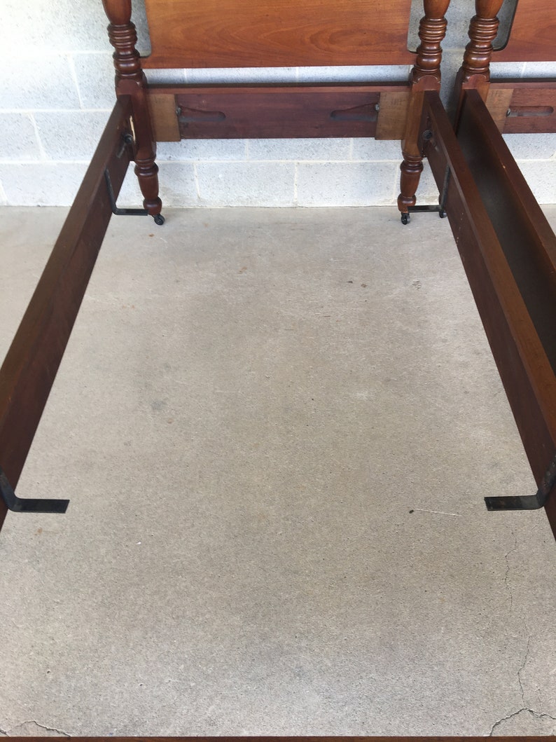 Antique Mahogany Hand Carved Twin Size Pair of Poster Beds shipping is ...