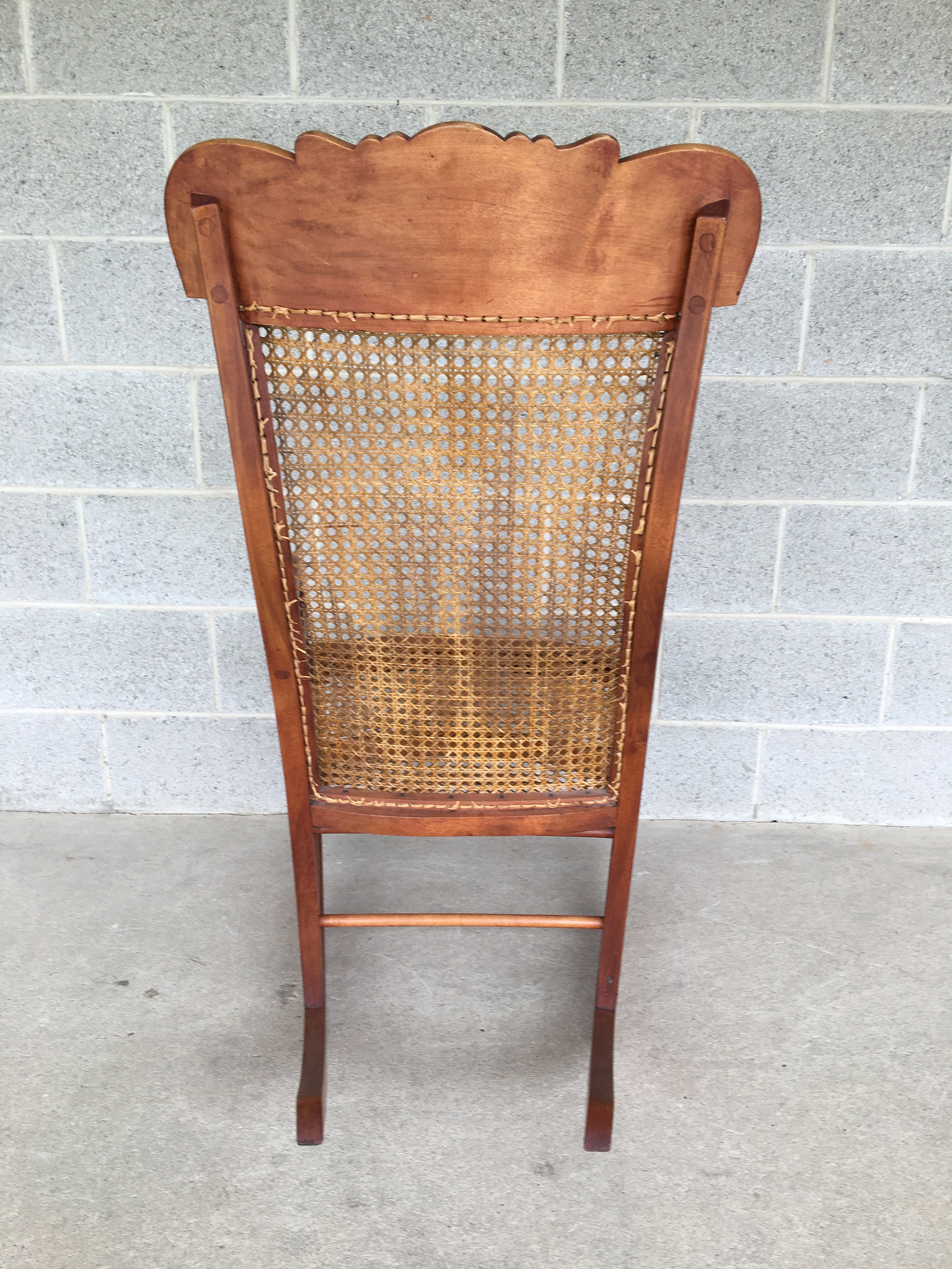 Antique Victorian Cain Burl Walnut Rocking Chair (shipping is NOT Free ...