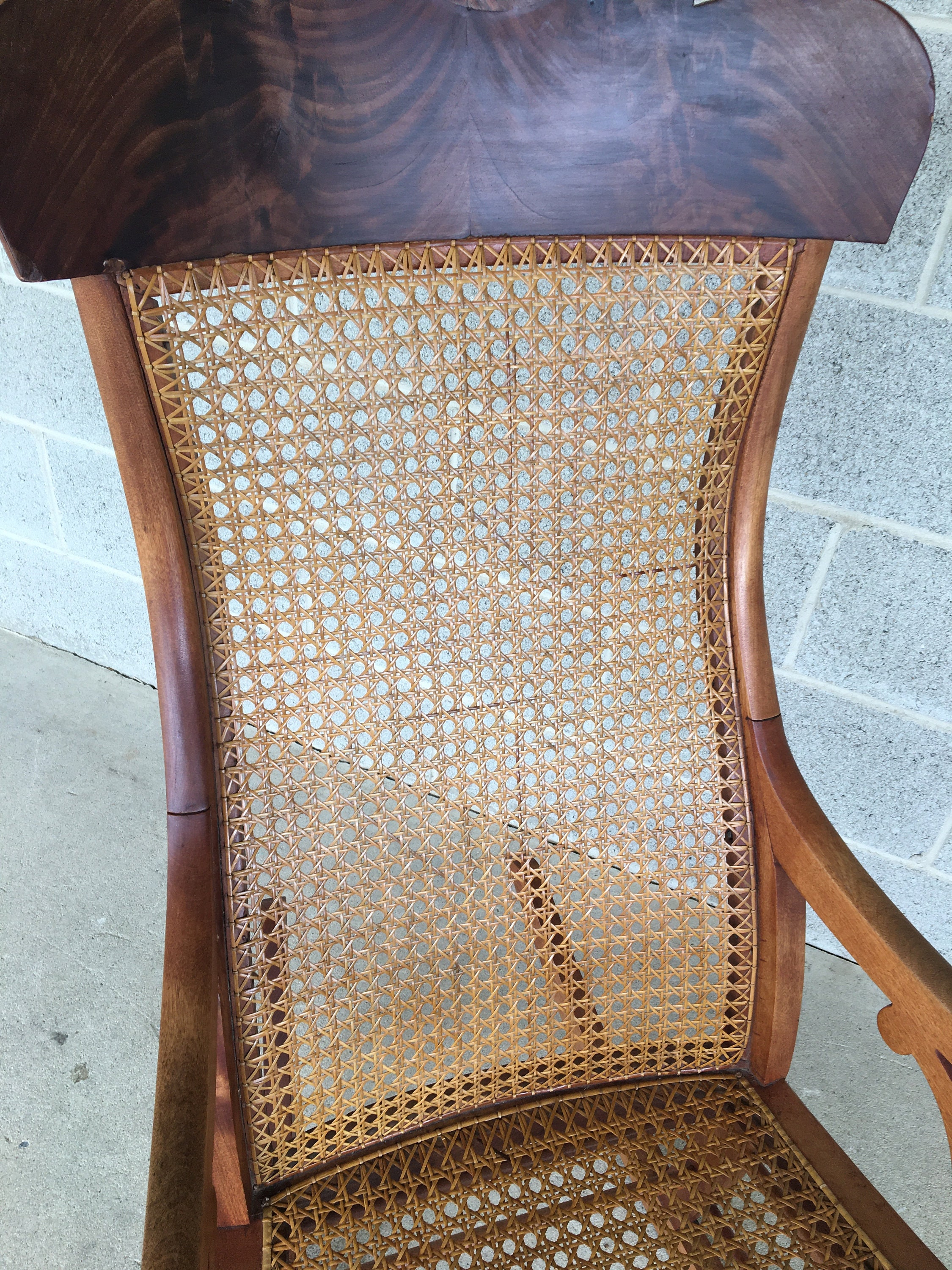 Antique Victorian Cain Burl Walnut Rocking Chair (shipping is NOT Free ...