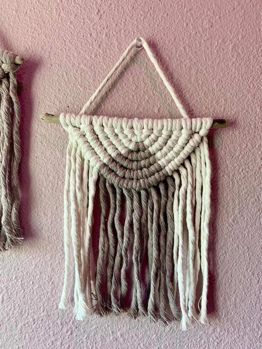 Macrame Half-moon Mini Small Wall Hanging Boho Hippie Home - Etsy