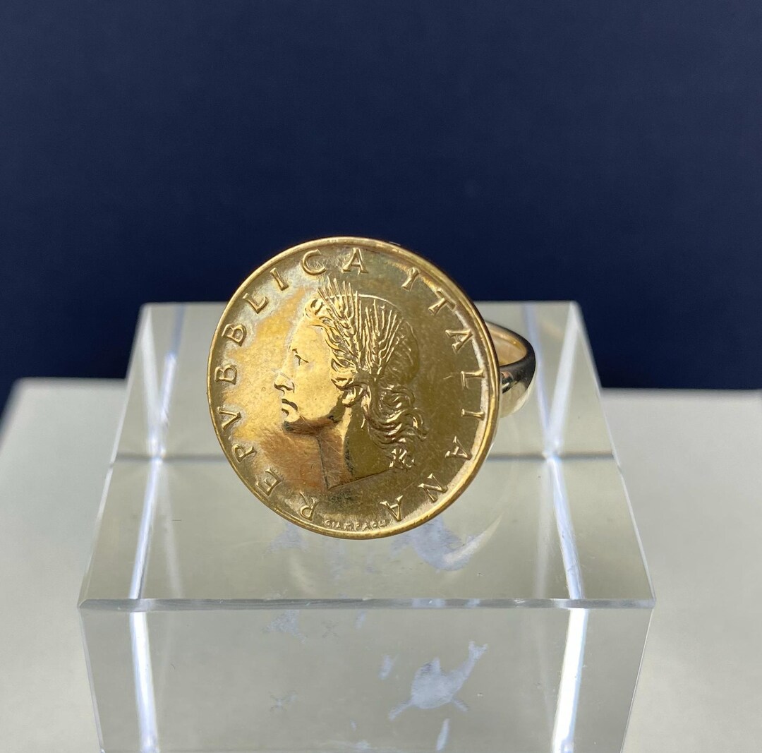 N0736 Vintage 14k Solid Milor Gold Band Ring / Italian Gold Plated 20 ...