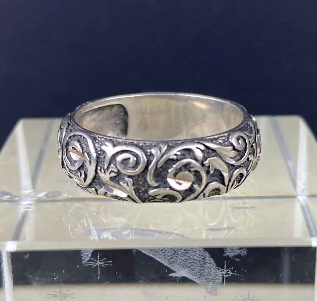 N0802 Vintage Carolyn Pollack Relios Sterling Silver Handmade Band Ring ...