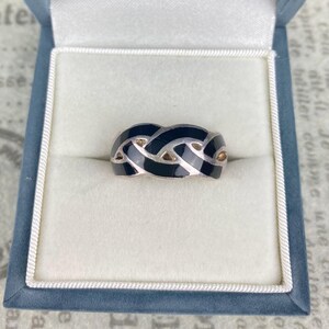 N0499 Vintage Ring/signed S925 Ring / Inlay Black Agate Ring /gift for ...
