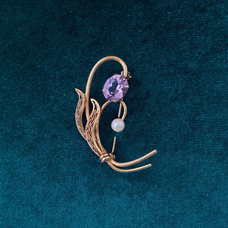 Gemstone Brooch - Etsy