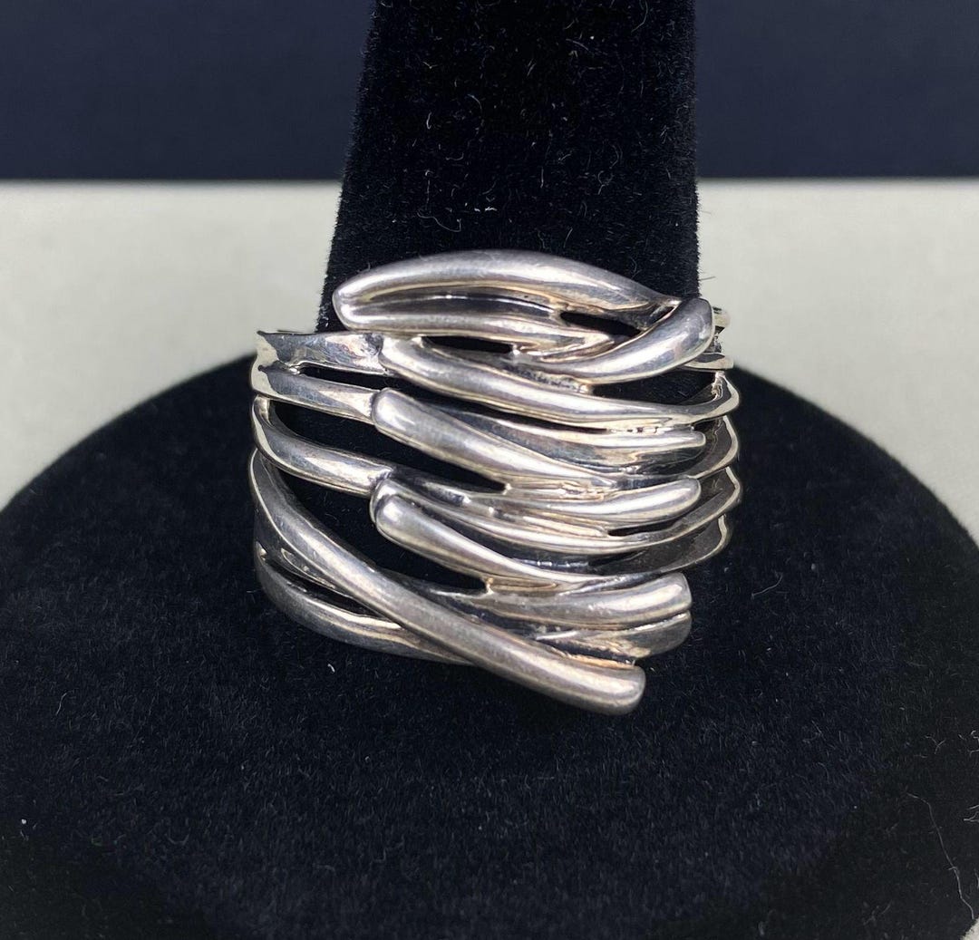 N0867 Vintage ISRAEL Designer Rings/ HAGIT Gorali Band Ring / Sterling ...