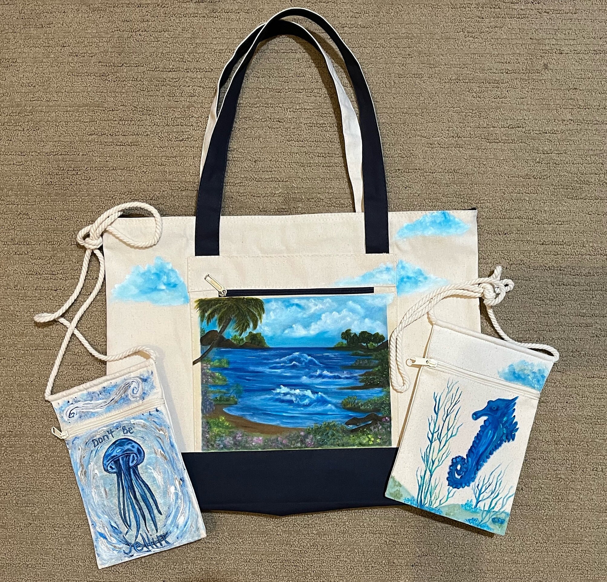 Personalized Bougie Canvas Bags, Hand Painted Not Printed for ...