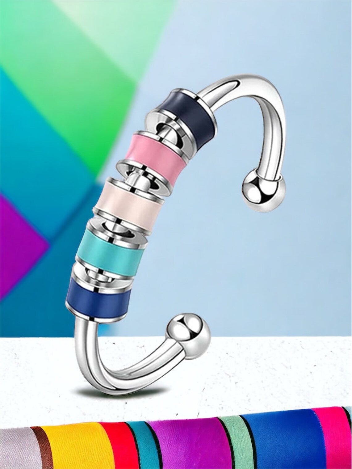 Fidget Ring Anxiety Relief Fidget Ring, STIM Jewels Stimming Jewelry ...