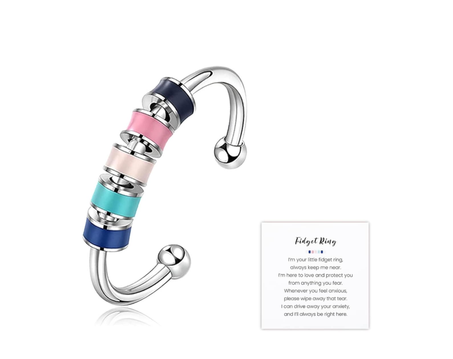 Fidget Ring Anxiety Relief Fidget Ring, STIM Jewels Stimming Jewelry ...