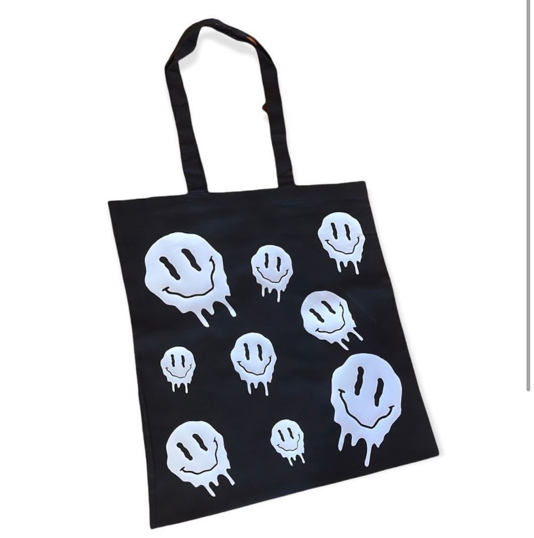 Wool + Pepper Co. Drippy Smiley Faces Cotton Tote Bag - Etsy