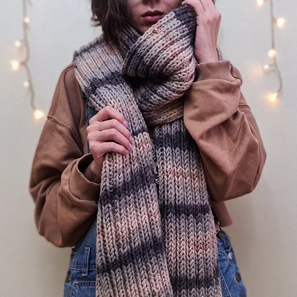 Hand Knitted Scarf - Etsy
