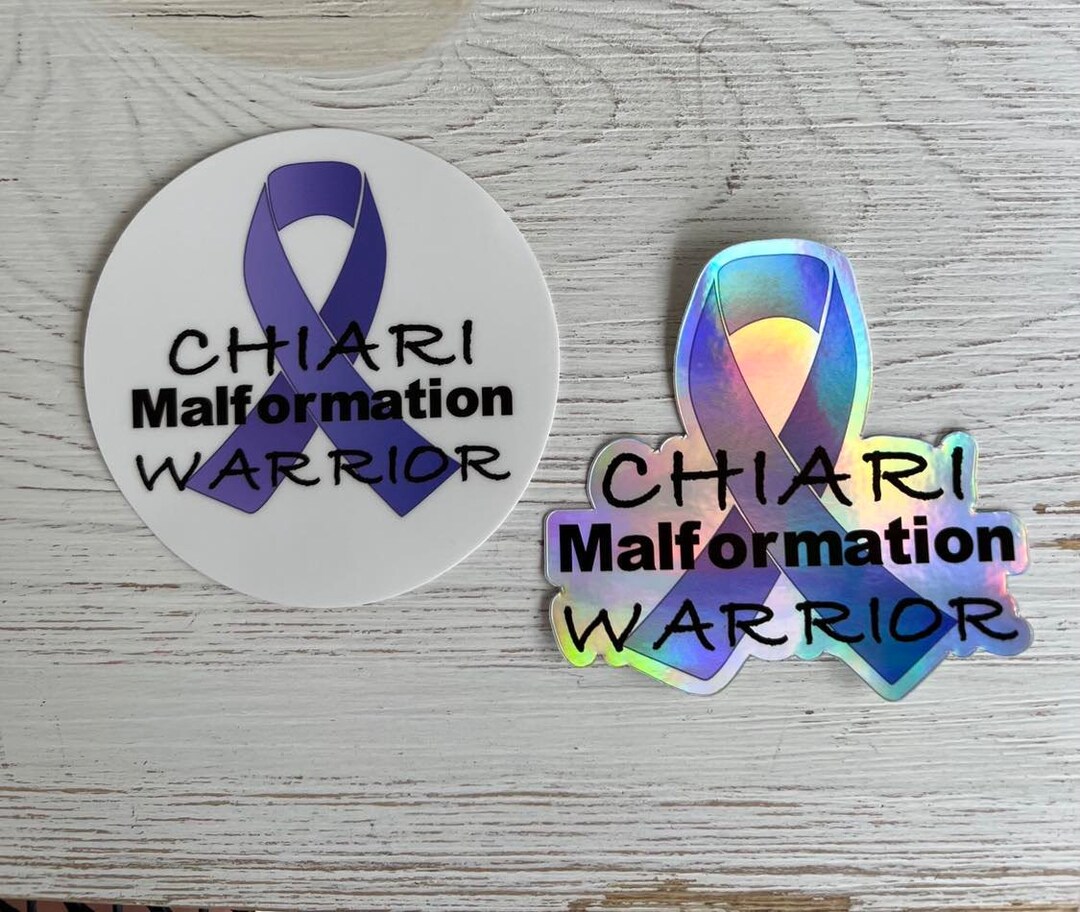 Chiari Malformation Warrior Holographic & White Background Vinyl ...