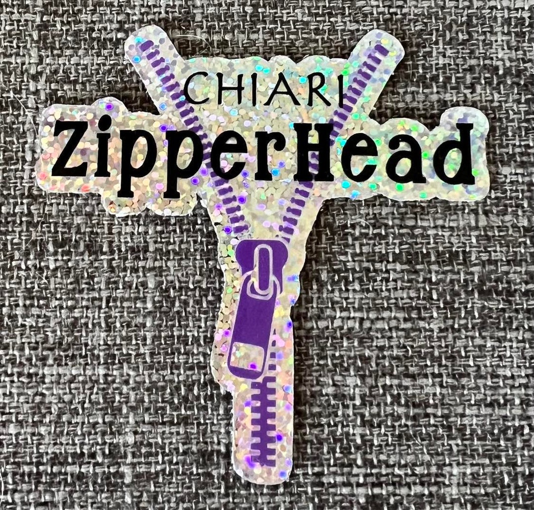 Chiari Malformation Zipperhead Glitter Vinyl Sticker Chiari ...