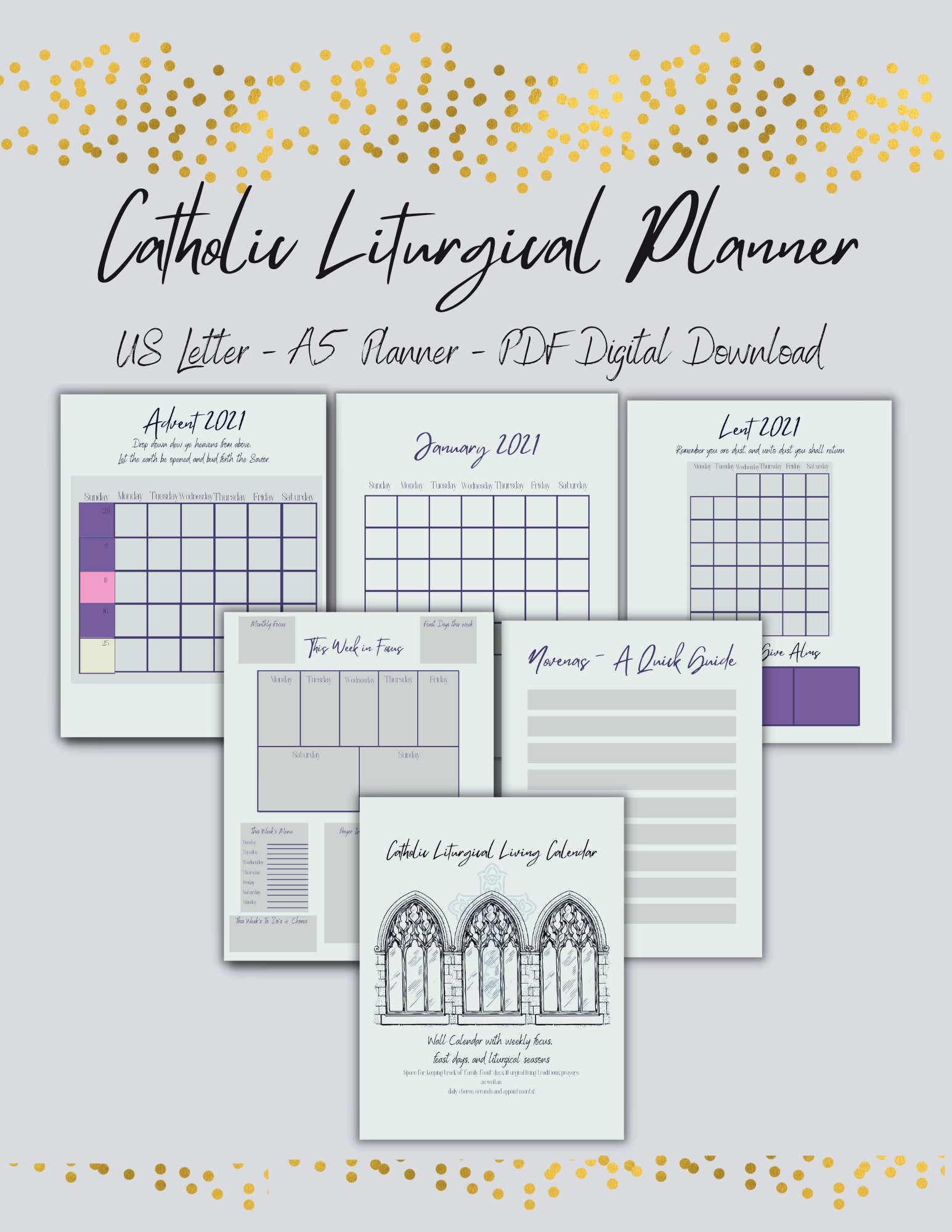 2022 Catholic Liturgical Living Planner Bundle Printable - Etsy