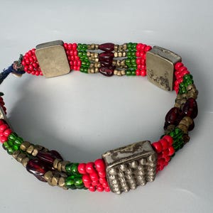 Vintage Nuristan Neck Collier, Authentic Handmade Brass & Czech Beads ...