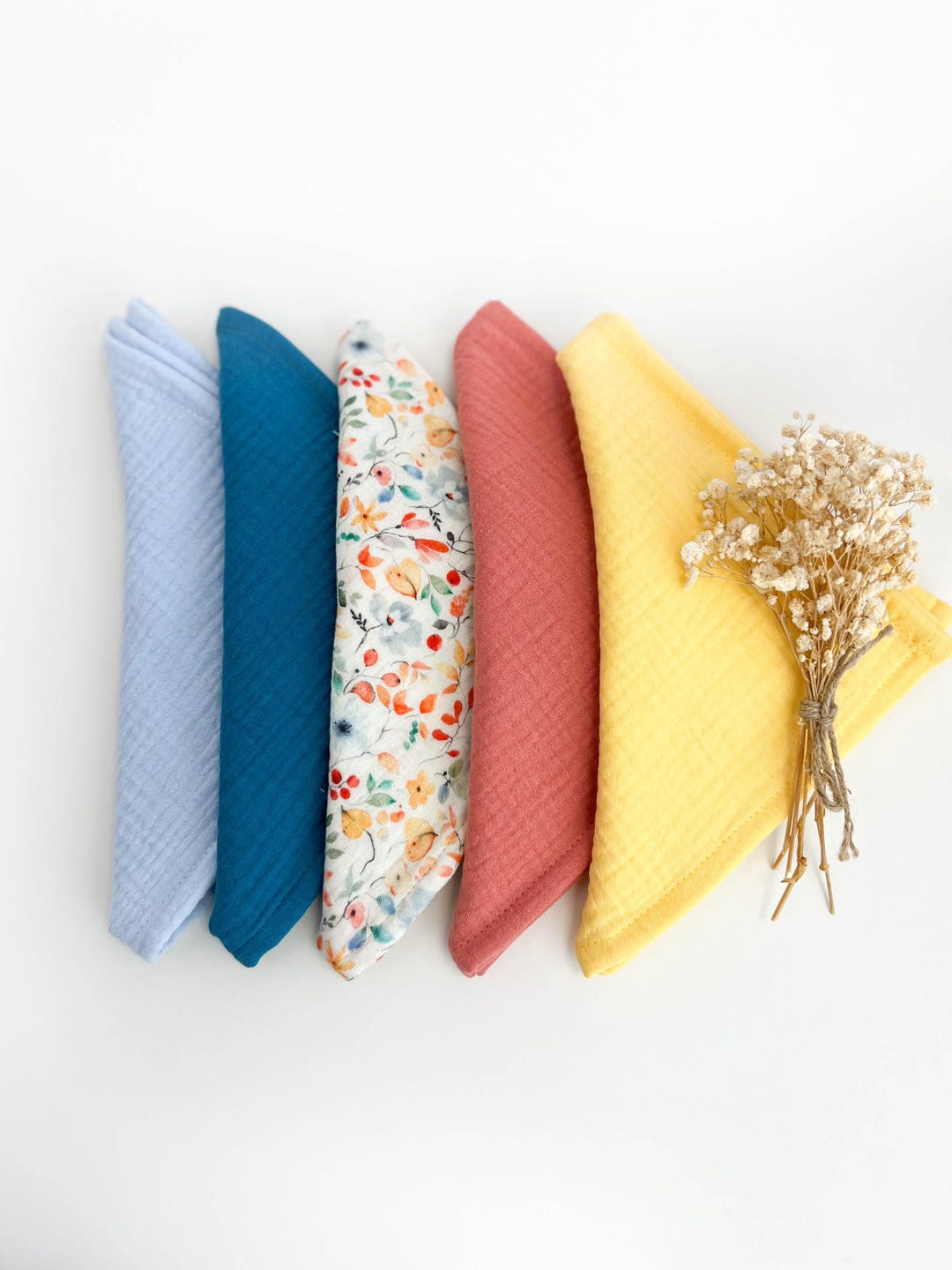 Organic Muslin Cotton Table Napkins, Boho Table Decoration, Table Linen ...