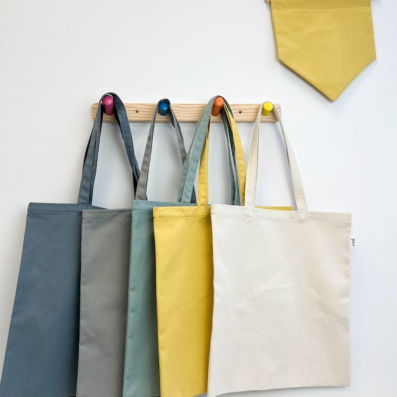 Solid Color Canvas Tote Bag - Etsy
